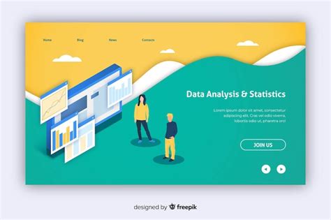 Free Vector Landing Page Template With Data Analysis Concept