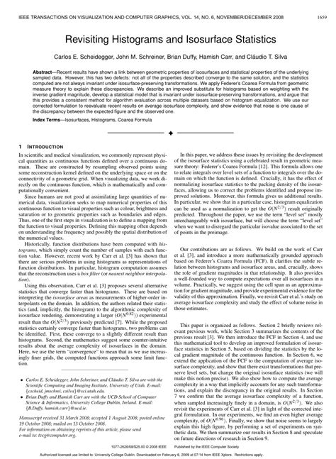 Pdf Revisiting Histograms And Isosurface Statistics