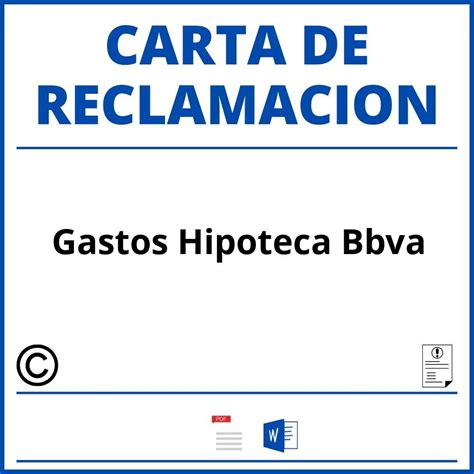 Modelo Carta Reclamacion Gastos Constitucion Hipoteca PDF WORD
