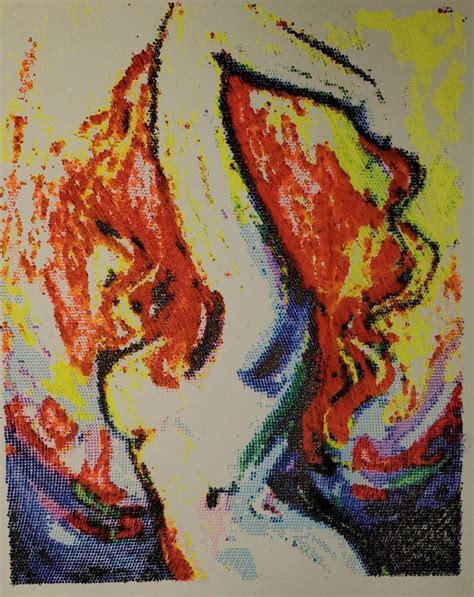 Red Head Nude Stippling Art Gel Pens Coloring Cnc Art