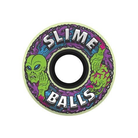 Slime Balls Alien Glow Og Slime Skateboard Wheels 60mm X 78a
