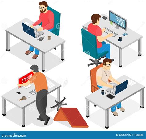 Software Developing Company Team Work Together Coding Programmers