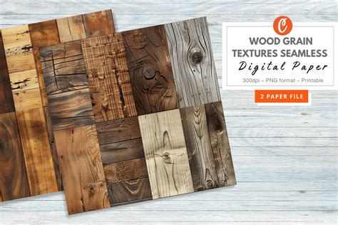 Wood Grain Textures Digital Paper Gráfico Por Allisonsuns · Creative