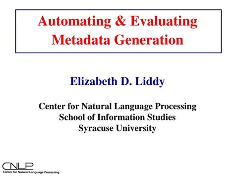 Ppt Automating And Evaluating Metadata Generation Powerpoint