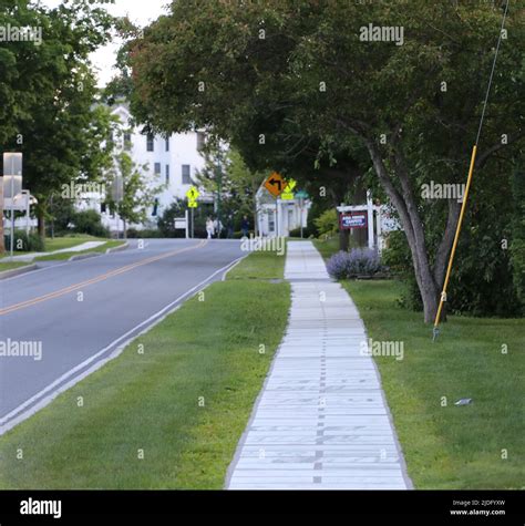 The World S Largest Marble Sidewalk In Manchester Vermont Stock Photo
