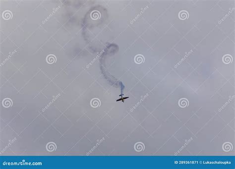 Hosin Czech Republic September Famous Acrobatic Pilot Martin Sonka Fly In Red Bull