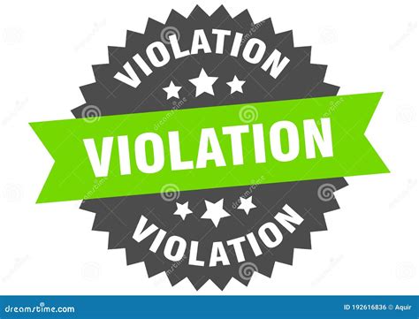 Violation Sign Violation Round Isolated Ribbon Label Stock Vector