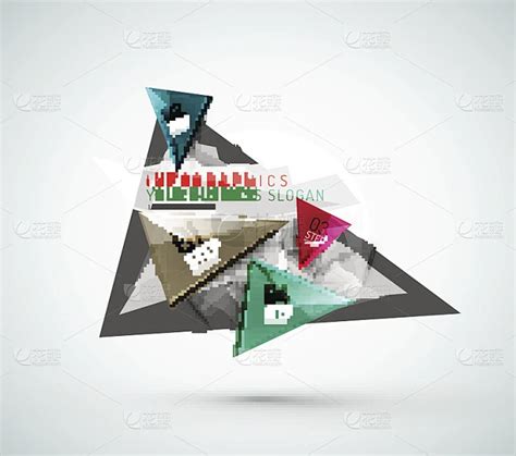 三角形形状的现代纸张信息图素材 花瓣网