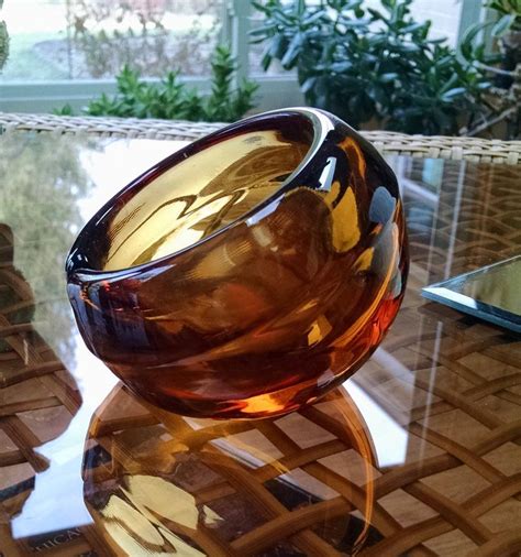 Viking Glass Orb Ashtray Amber Mid Century Modern Mad Men Etsy