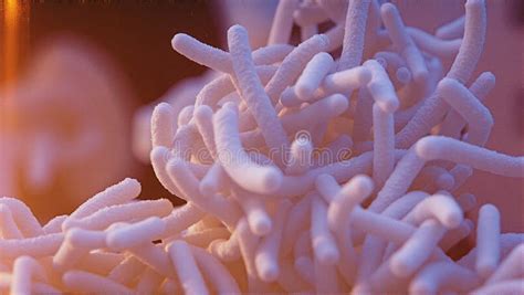 Close Up Of Rod Shaped Bacillus Bacteria Common In Nature And Bodies