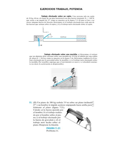 Repaso Trabajo Potencia Pdf Fricción Tasas Temporales