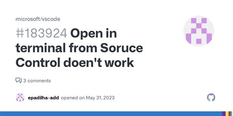 Open In Terminal From Soruce Control Doent Work · Issue 183924 · Microsoftvscode · Github