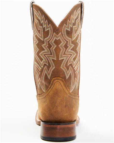 Justin Mens Frontier Western Boots Broad Square Toe Brown