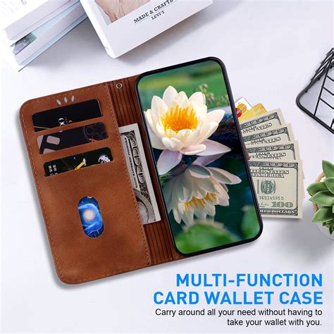 For Xiaomi Redmi A3 Lotus Embossed Leather Phone Case Brown Alexnld Com