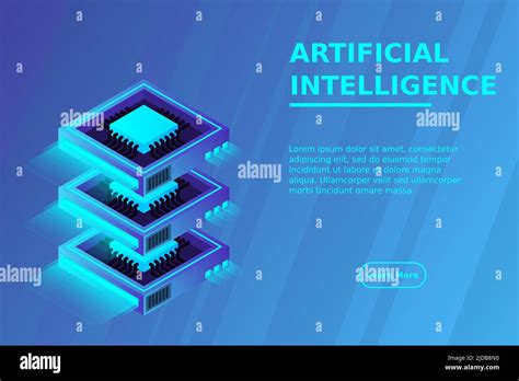 quantum computer large data processing server room artificial intelligence data base concept