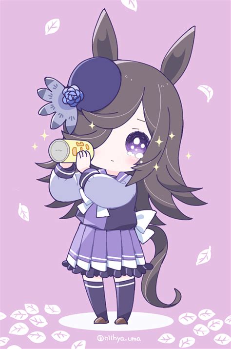 ライスシャワー ウマ娘 コンポタ缶の底にあるさいごのひとつぶがとれないライスちゃん にいひゃらのイラスト
