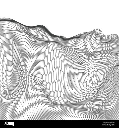 Abstract Vector Wireframe Landscape Background Cyberspace Grid 3d Technology Wireframe Vector