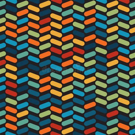 Seamless Abstract Geometric Pattern With Zig Zag Multicolor Dotted Line