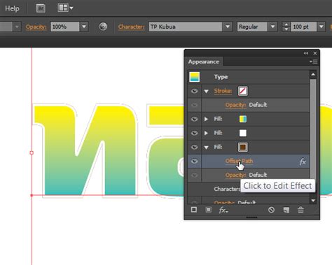 การสร้างเส้นขอบให้ตัวหนังสือ ด้วย Illustrator