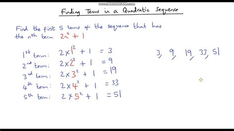 Finding The First 5 Terms Of A Quadratic Sequence YouTube