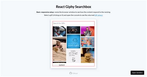 React Giphy Searchbox Forked Codesandbox