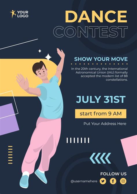 Edit And Download For Free This Hand Drawn Dance School Contest Poster Layout