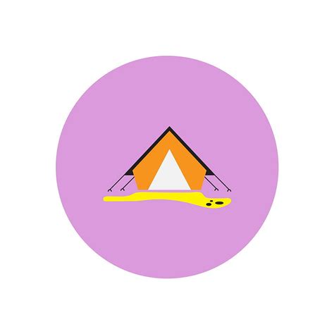 원 캠프 관광 텐트 벡터에 세련 된 아이콘 Ai Eps Uidownload