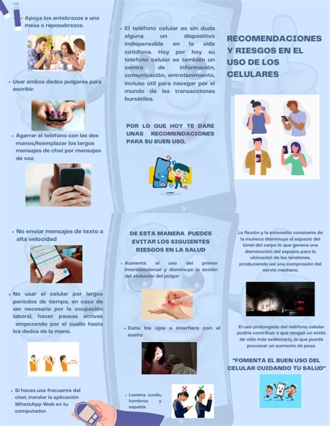 Folleto Recomendaciones Y Riesgos En El Uso Del Celular Pdf