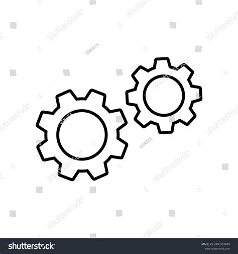 Gear Icon Gear Settings Thin Line Stock Vector Royalty Free