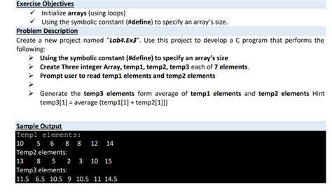 solved exercise objectives initialize arrays using loops
