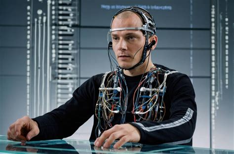 Premium Photo Futuristic Neural Interface Experiment
