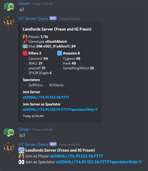 GitHub Scottadkin Discord UT2004 Server Query A Discord That