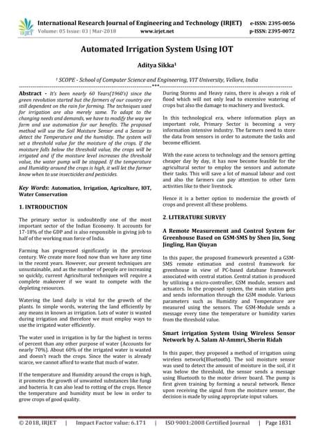 Irjet Automated Irrigation System Using Iot Pdf