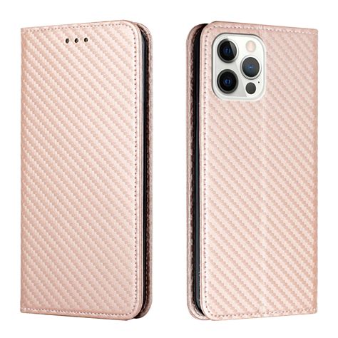 Carbon Fiber Texture Magnetic Flip Leather Phone Case For IPhone 14 Pro