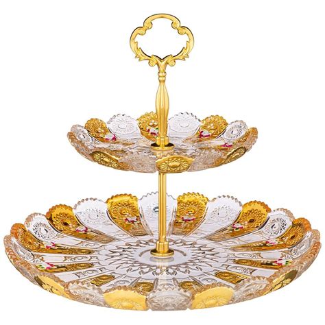 Фруктовница двухъярусная золотая Lefard Gold Glass - купить за 2912 руб ...