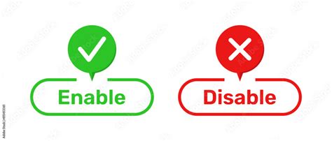 Right ARight And Wrong Symbols With Enable And Disable Buttons Green
