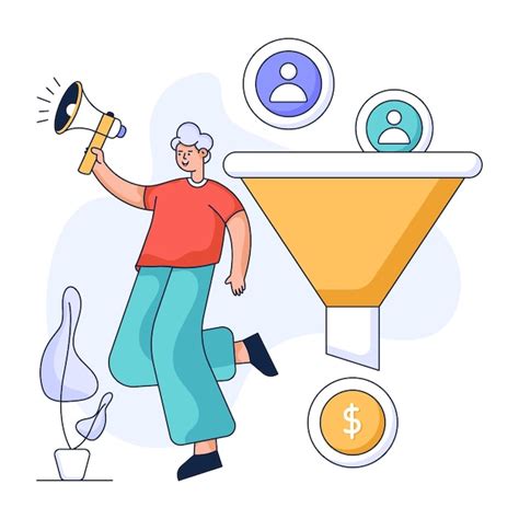 Confira a ilustração plana do funil de vendas Vetor Premium