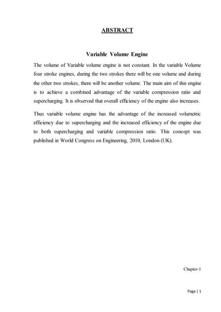 Variable Volume Engine Pptx Performance Cars Auto Type