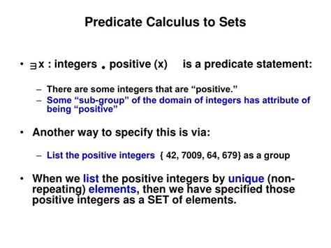 Ppt Predicate Calculus To Sets Powerpoint Presentation Free Download
