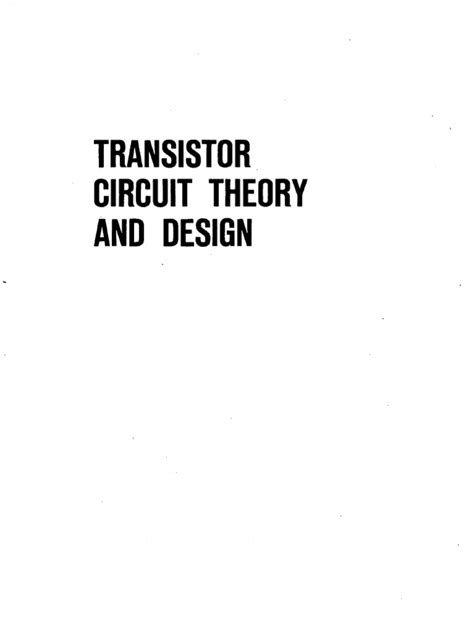 Pdf Transistor Circuit Theory Dokumen Tips