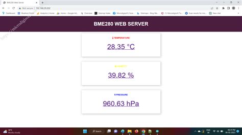 ESP8266 NodeMCU BME280 Sensor On Webserver