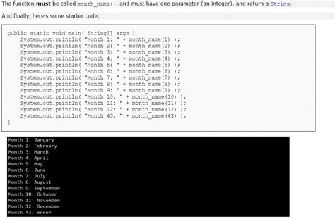 Solved Write A Function It Will Return The Name Of A Month Chegg
