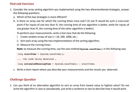 Solved I Want To Solve Post Lab And Challenge Chegg