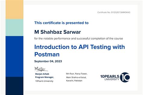 M Shahbaz Sarwar On Linkedin 10pearls University Certificate