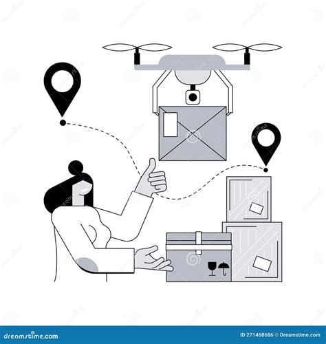 Autonomous Delivery Abstract Concept Vector Illustration Stock Vector