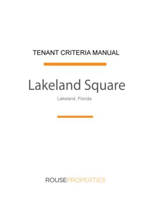 Fillable Online Tenant Handbook Dated Lakeland Mall Lakeland Mall