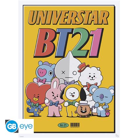 Bt21 Set 2 Posters Chibi 52x38 Bt21 Vintage Univertar 2 X4