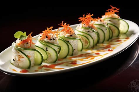 Premium Ai Image Cucumber Roll Elegance Food