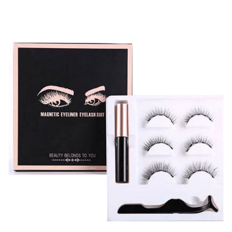 Pairs Magnetic Eyelashes With Magnetic Liquid Eyeliner Tweezer Gadget Mou