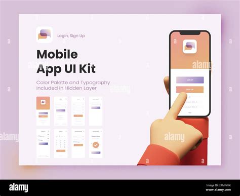 Mobile App Ui Ux Gui Layout With Different Login Screens Including Account Sign In Sign Up